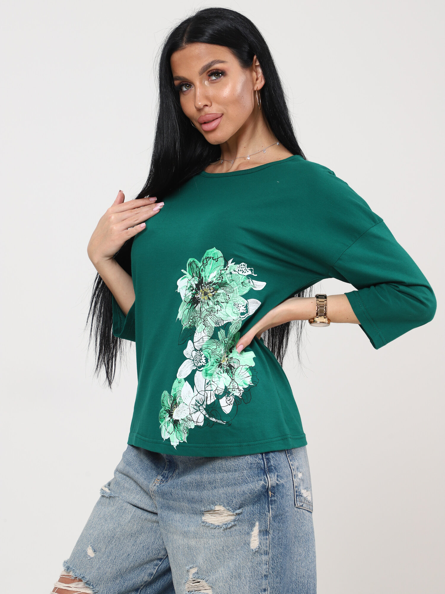 Футболка с принтом больших размеров