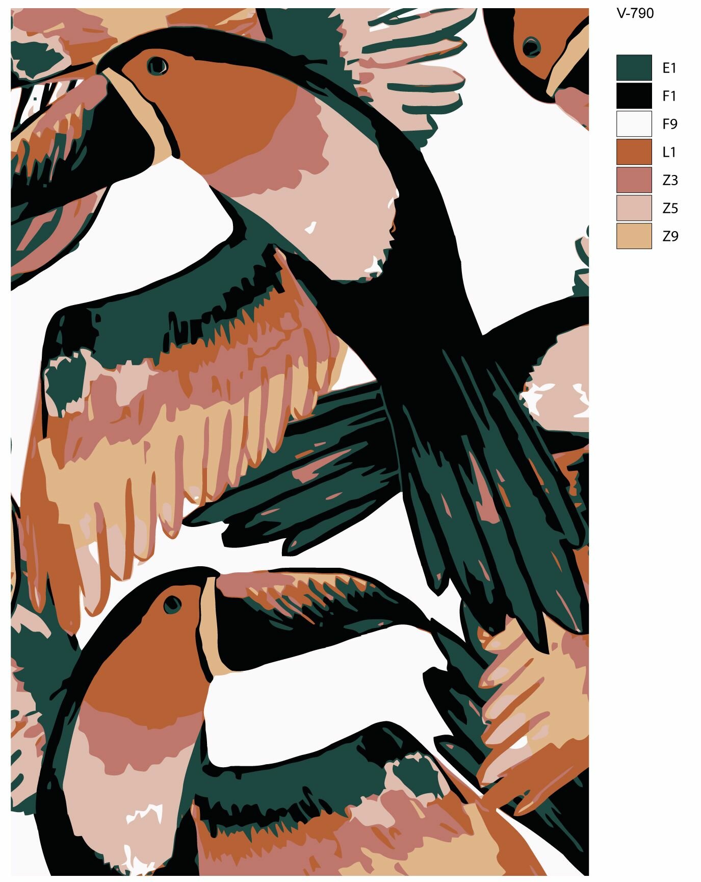 Картина по номерам V-790 "Туканы" 50X70