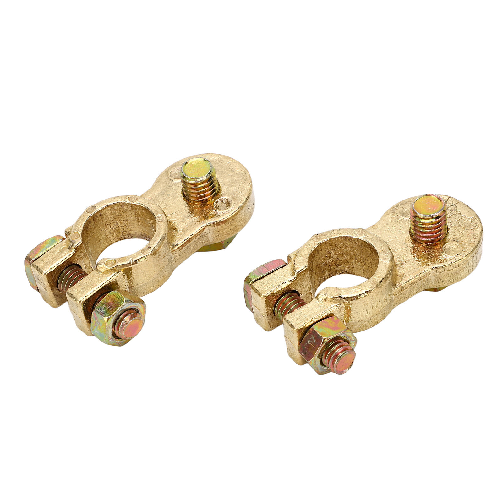 2 шт. разъем для автомобильного аккумулятора, латунный, клемма для автомобильного аккумулятора, кабельная клемма для автофургона, квадроцикла, лодки, грузовика