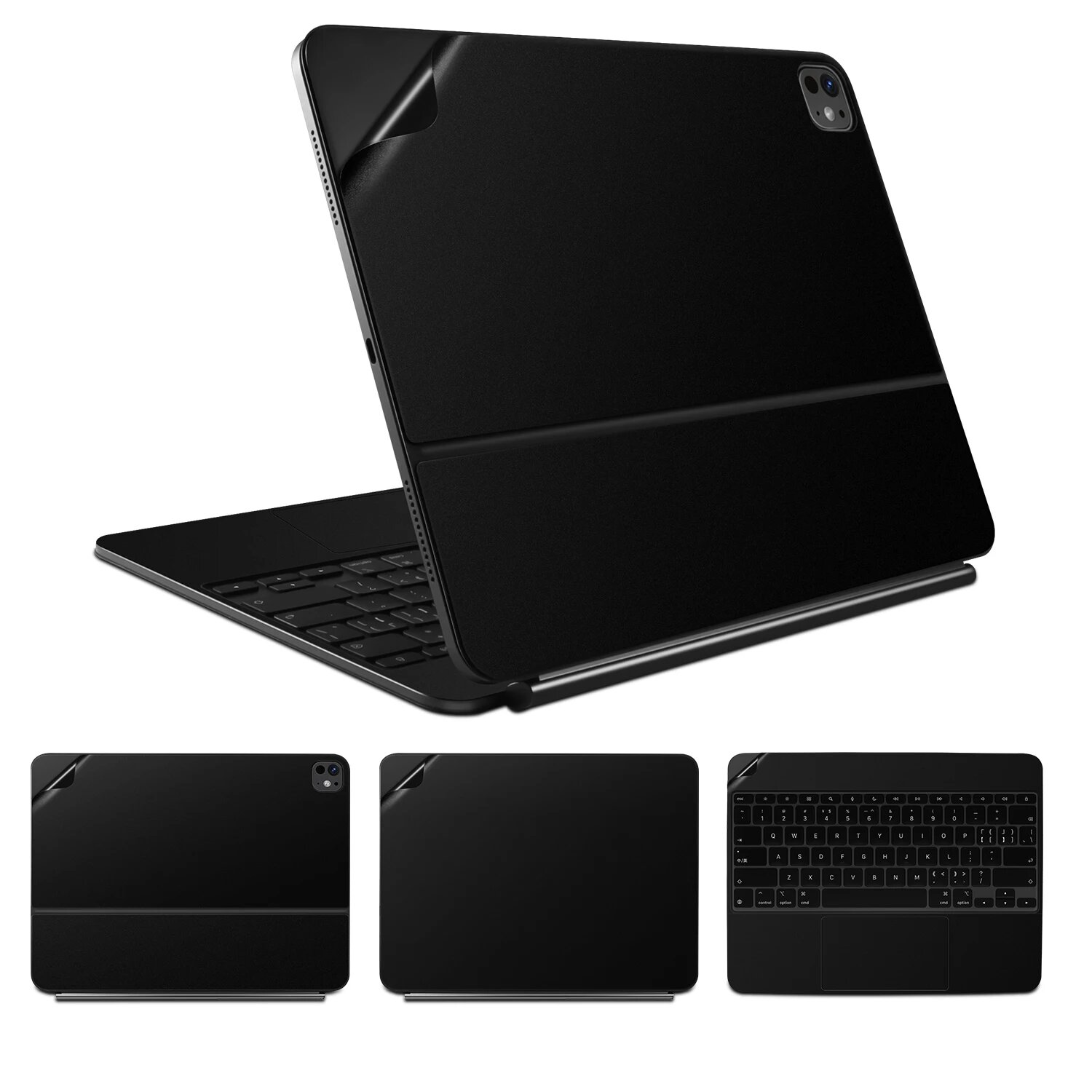 Для Magic Keyboard 2025, 11/13 дюймов, наклейка на кожу, защита всего тела, виниловые прочные материалы, сплошной цвет, iPad Pro/Air M4 M3, Black, iPadPro M4 13 MK