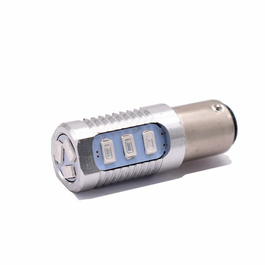 Одна пара (2 штуки) мощных красных Ламп 1156 P21W BA15s S25 12SMD 5630LED для Стоп-сигналов Заднего Тормоза