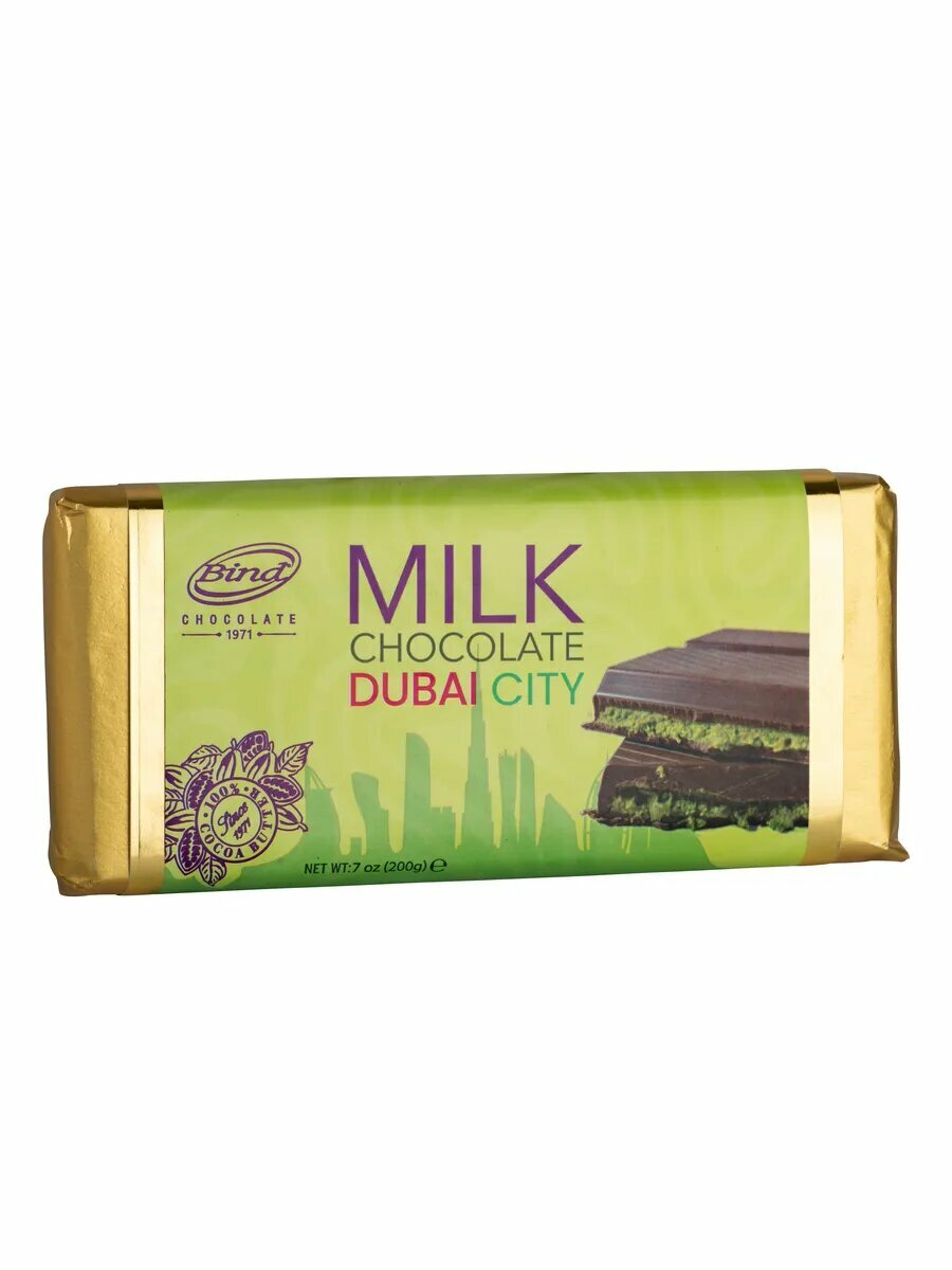 Шоколад BIND "дубай", с кадаифом и фисташковой начинкой 200г