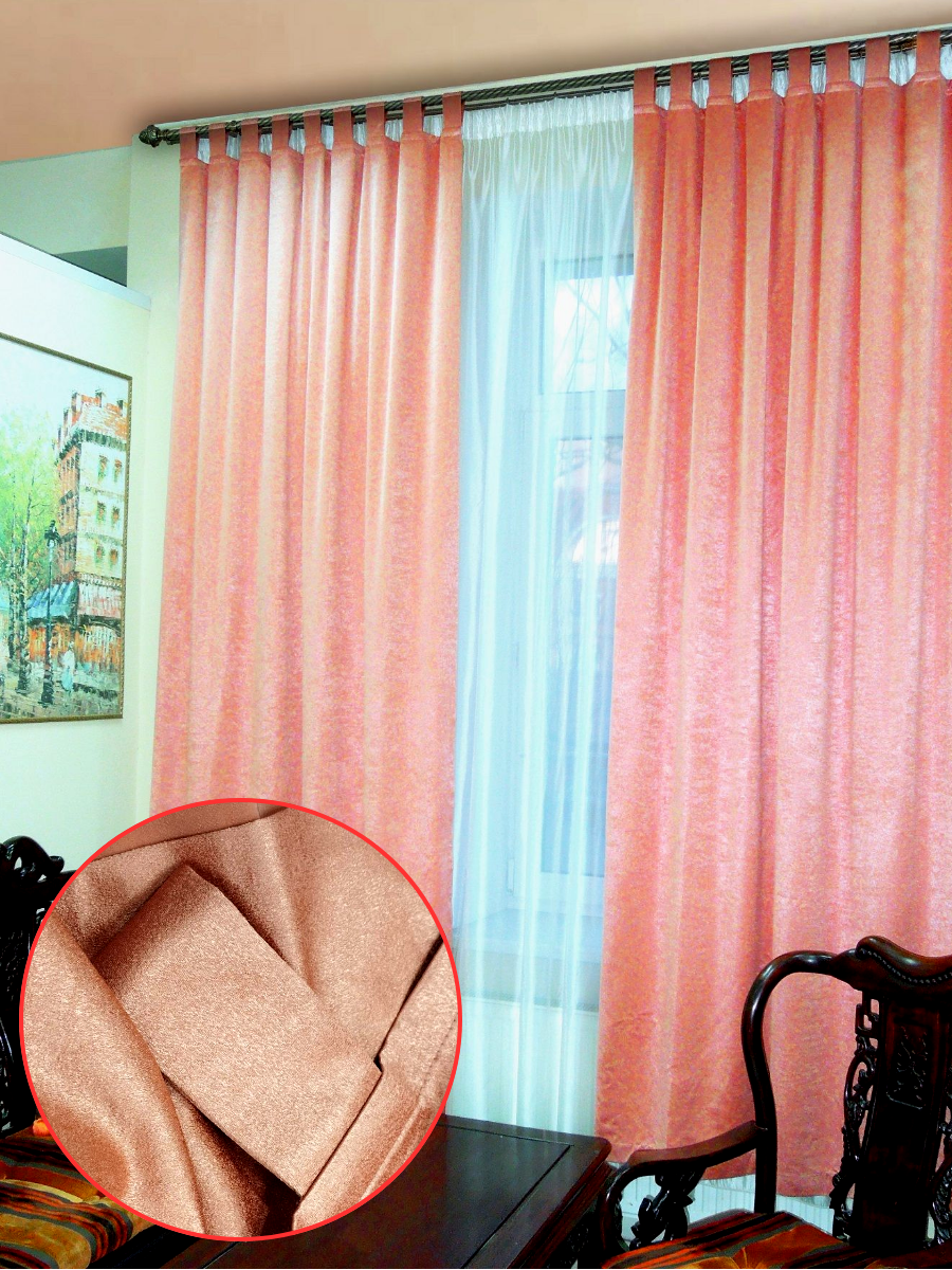 Комплект штор розовый на патах Эстейдж "Севастьяна". Портьера ш.140см х в.270см - 2шт