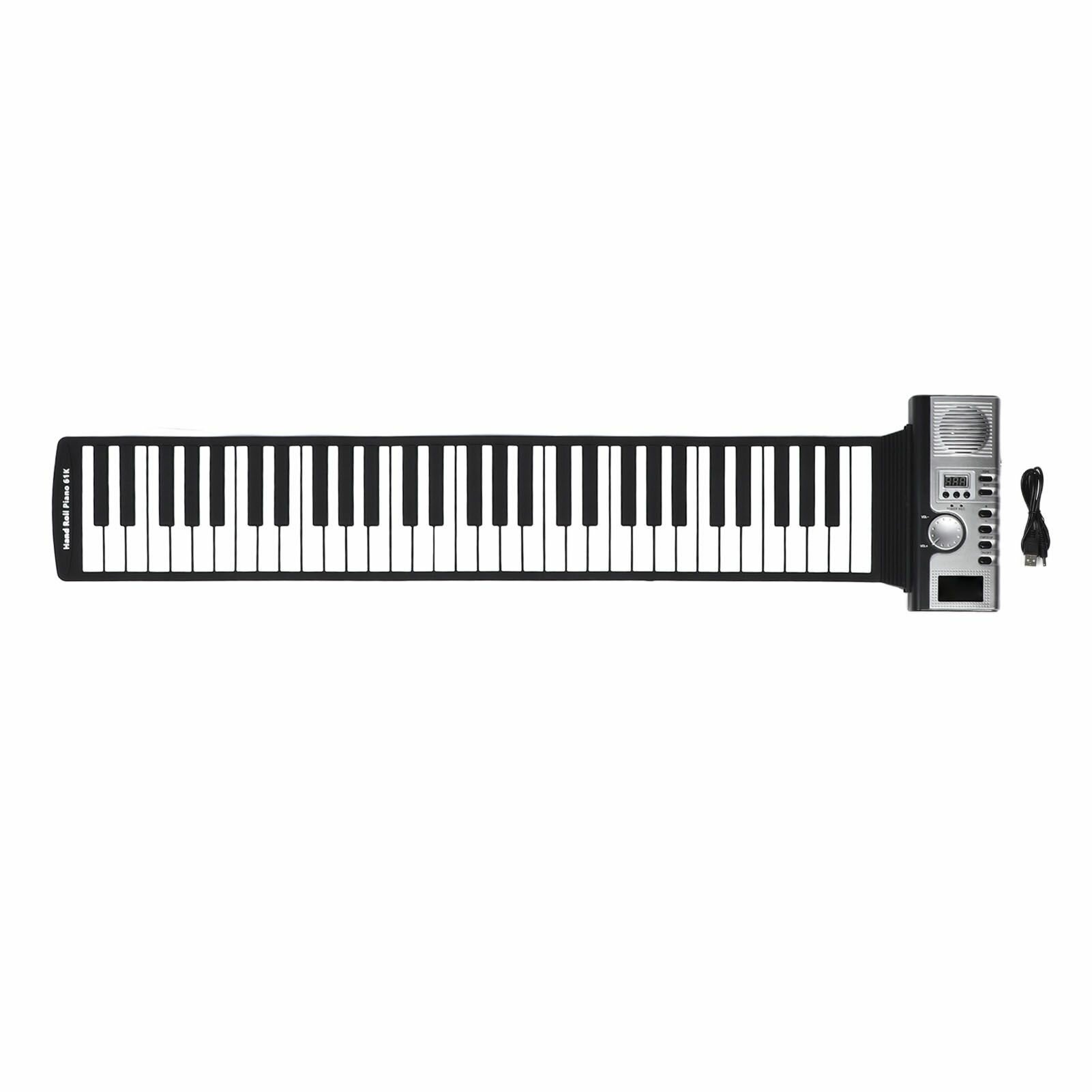 61 клавиша Roll Up Piano Keyboard Портативная силиконовая электронная пианино клавиатура со встроенным динамиком для детей и взрослых