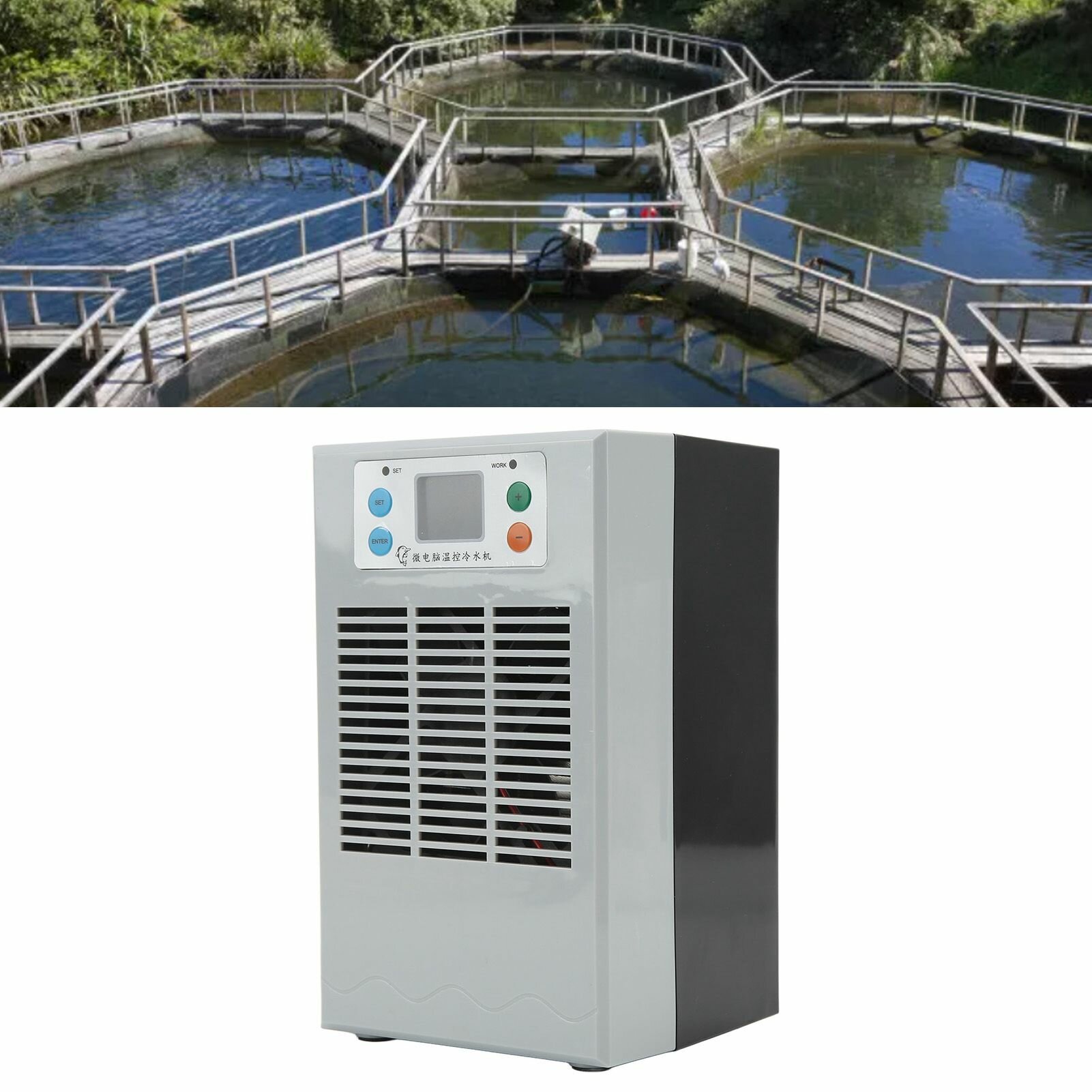 Электрический водонагреватель, охладитель, корпус из АБС-пластика, охлаждающее нагревательное оборудование для аквакультуры, 20 л, 70 Вт, переменный ток, 100 240 В, насос с вилкой стандарта США, 110 В