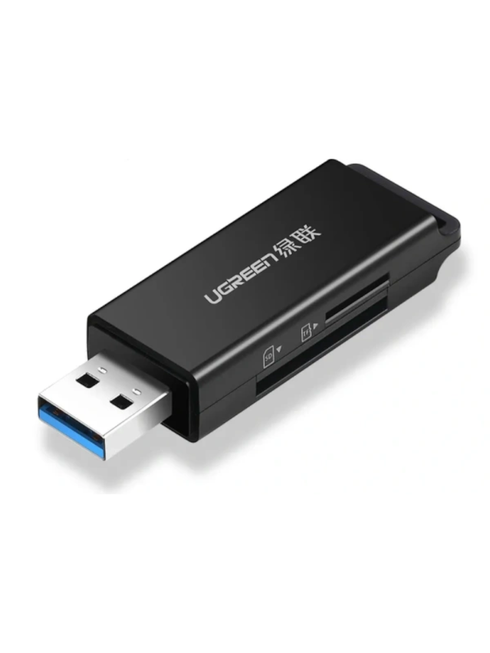 Карт-ридер USB UGREEN 40752, для TF + SD карт, USB 3.0, черный