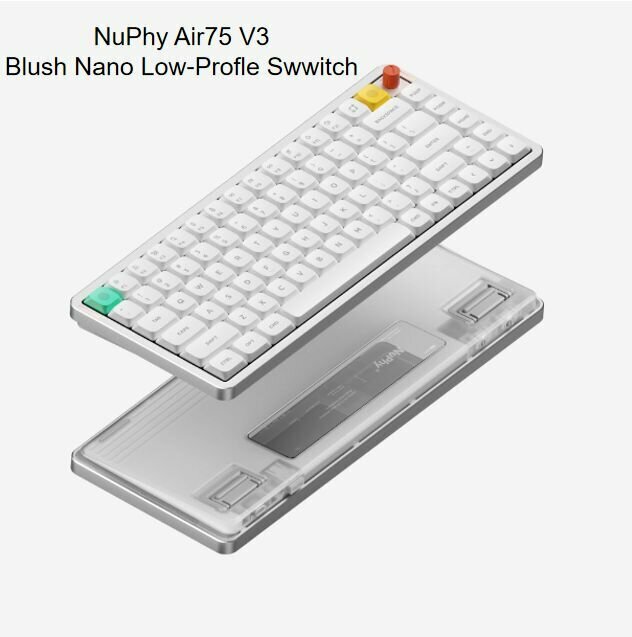 Клавиатура NuPhy Air75 V3, white, Blush nano