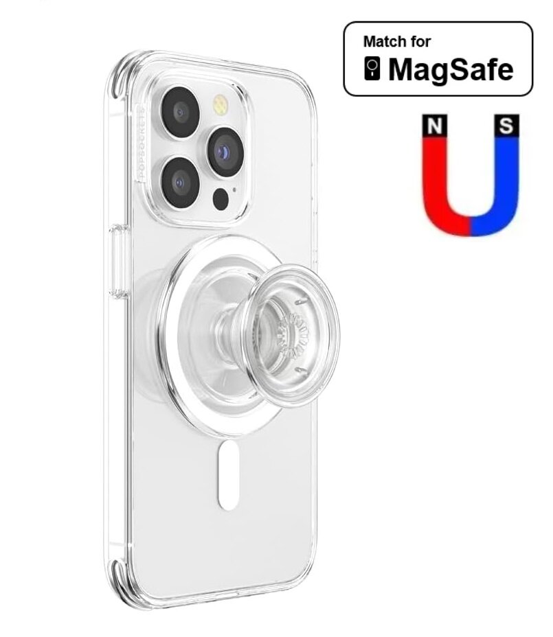 Магнитный держатель попсокет Магсейф складной для iPhone прозрачный