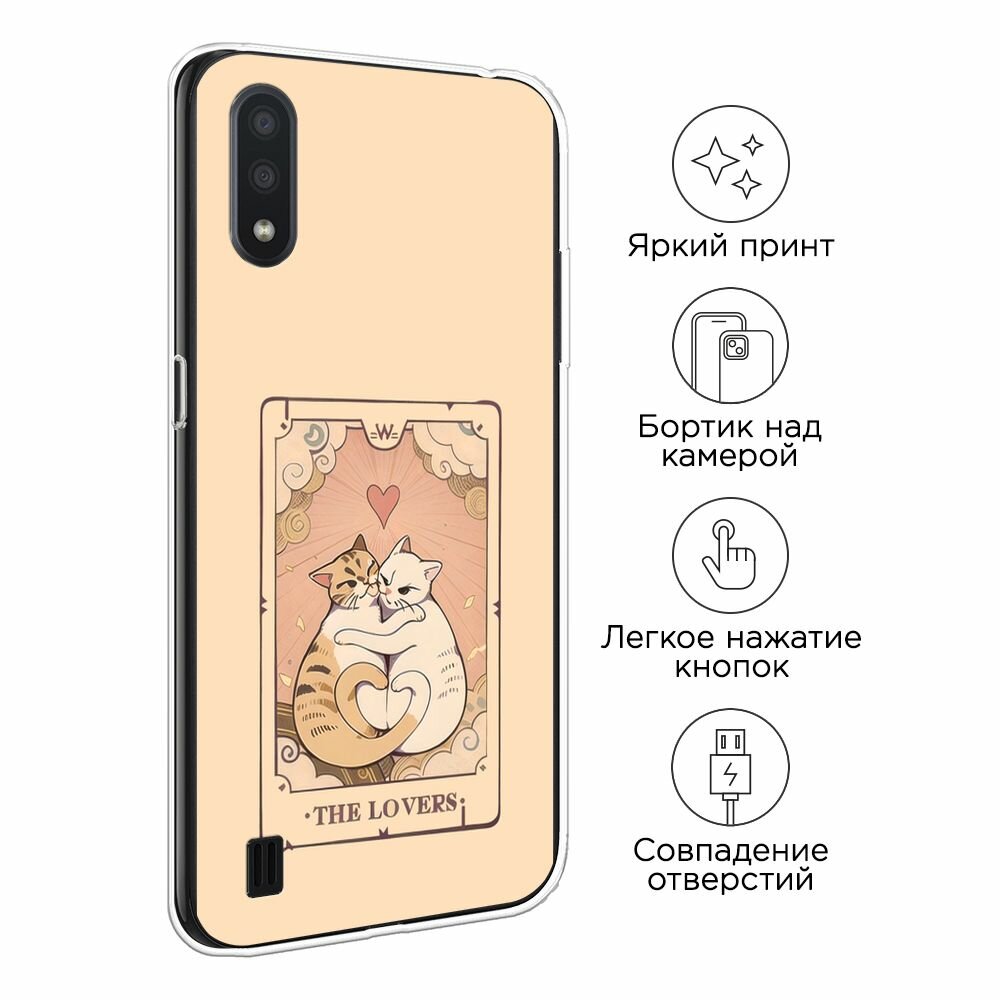 Чехол на Samsung Galaxy A01 / Самсунг Гэлакси А01 с принтом "The lovers cats 1 - 14 февраля" — фото 1