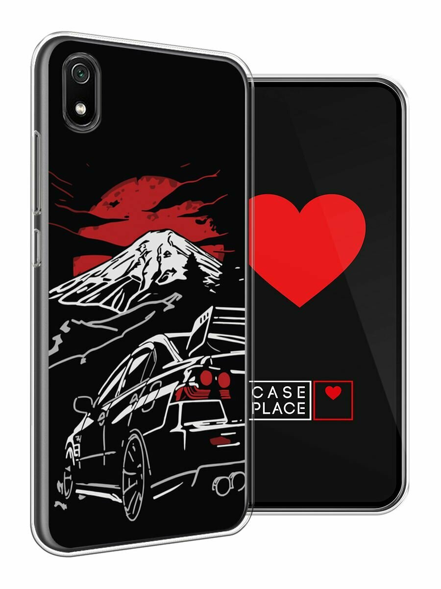 Чехол на Xiaomi Redmi 7A / Сяоми Редми 7А с принтом "Машина в горах JDM" — фото 1