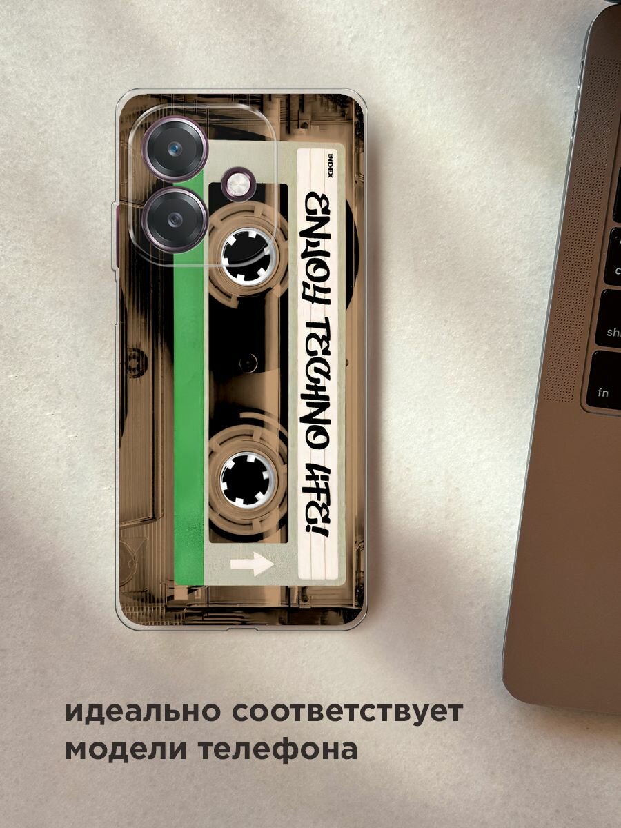 Чехол на Oppo A3/A3x / Оппо А3/A3x с принтом "Ретро кассета" — фото 1