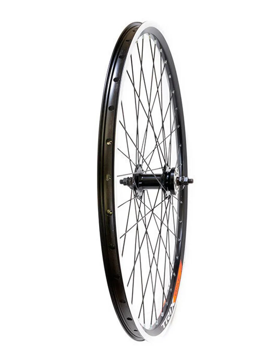 Колесо для велосипеда, D23-24-black-11482, переднее, двойное, дисковый тормоз, алюминий, черное