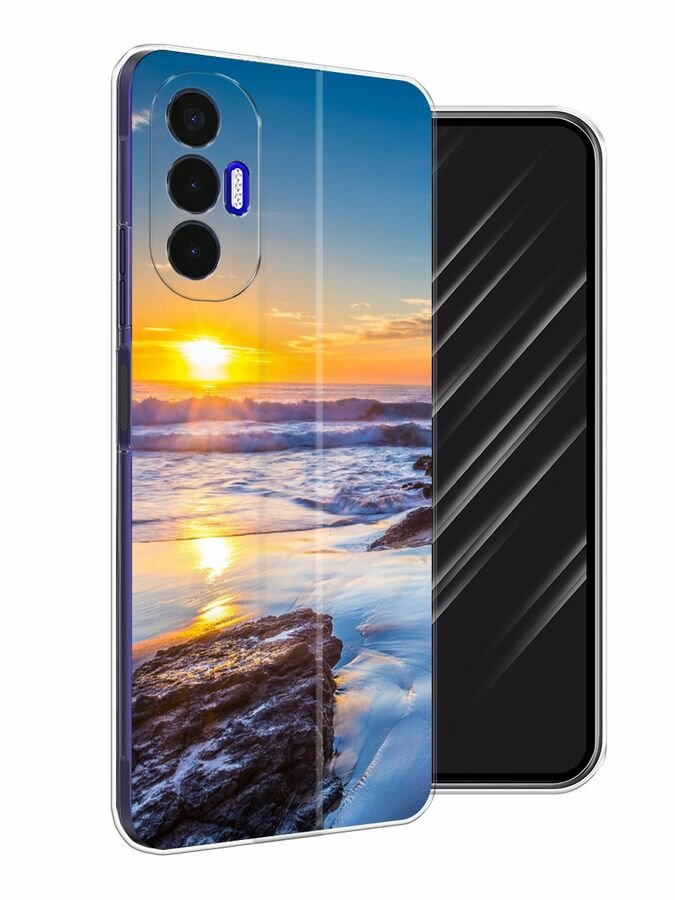 Силиконовый чехол на Tecno Pova 3 / Текно Пова 3 с принтом "Восход 6"