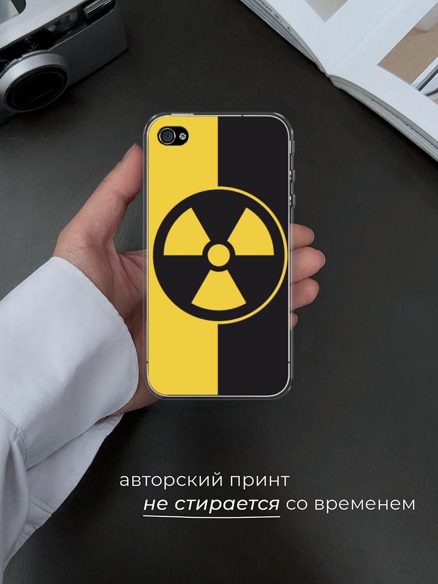 Чехол на Apple iPhone 4/4S / Айфон 4/4S с принтом "Эмблема черно-желтая" — фото 1