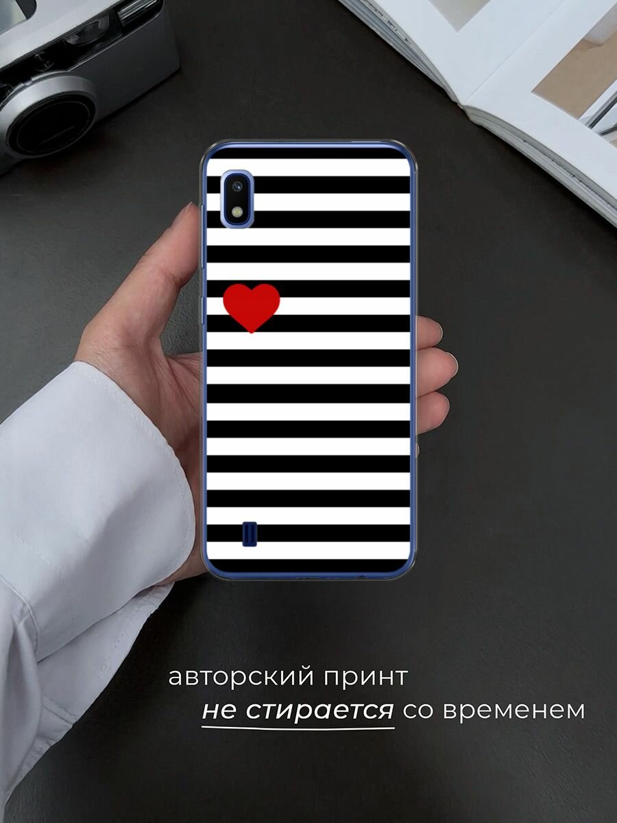Чехол на Samsung Galaxy A10 / Самсунг Галакси А10 с принтом "Красное сердце" — фото 1