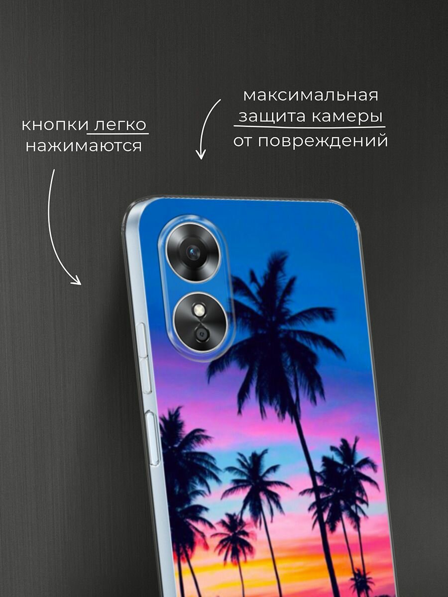 Силиконовый чехол на Oppo A17 / Оппо A17 с принтом "Закат 5" — фото 1
