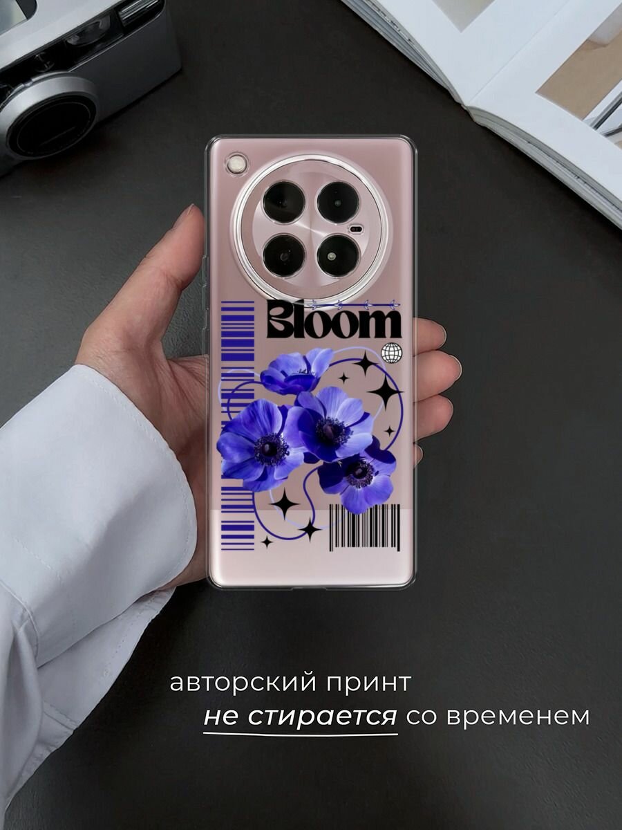 Чехол на Infinix Zero 40 4G / Инфиникс Зеро 40 4G с принтом "Завораживающие анемоны", прозрачный — фото 1