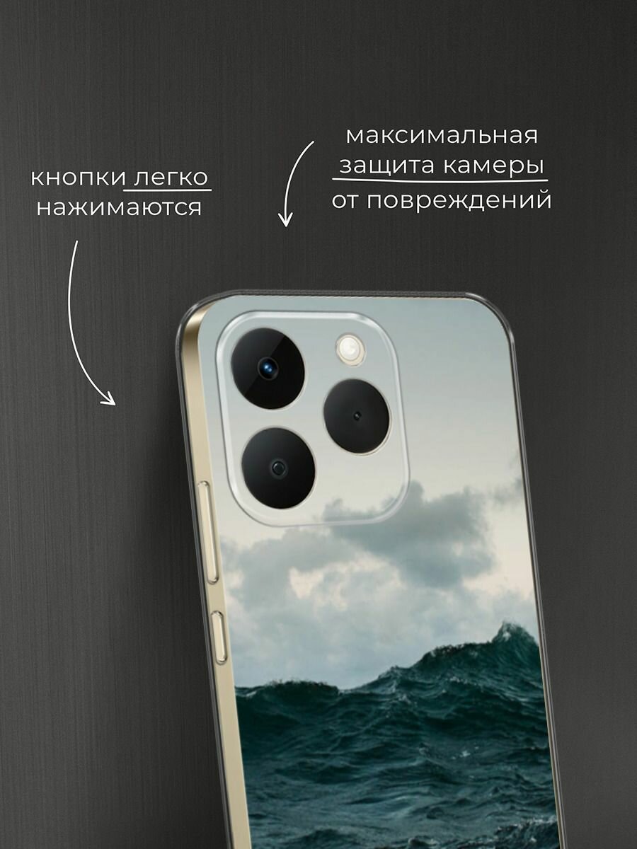Силиконовый чехол на Realme 15T / Реалми 15Т с принтом "Волны 11" — фото 1