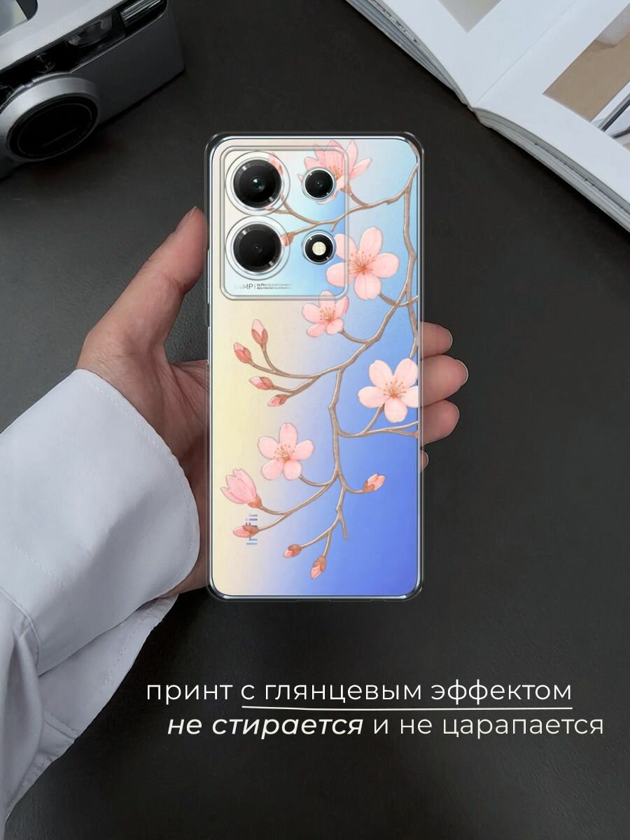 Чехол на Infinix Note 30 4G / Инфиникс Нот 30 4G с принтом "Веточка распускающейся сакуры 2" — фото 1