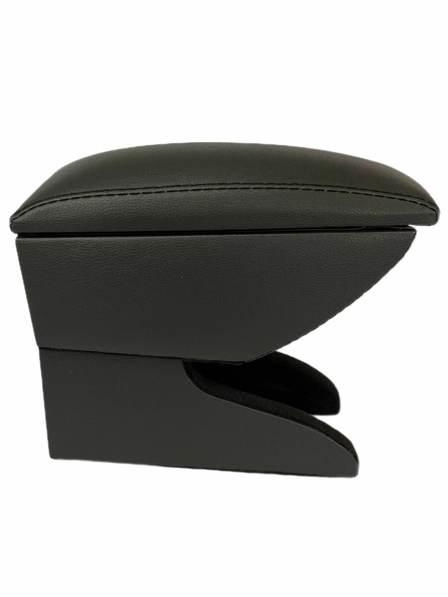 Подлокотник Ford fusion (2001-2012) с вставкой в подстаканник кожаный (черный, гладкая крышка) для форд фусион