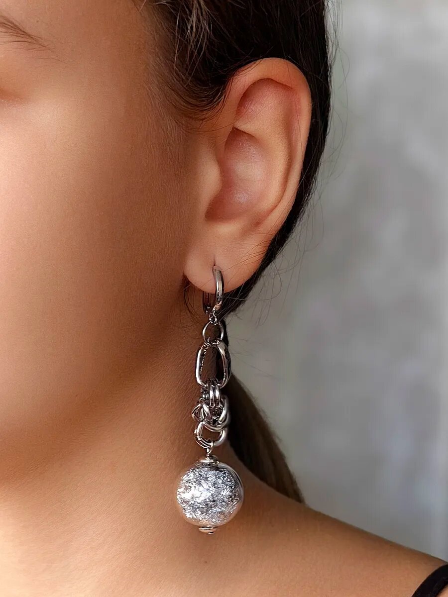 Серьги, стекло, муранское стекло