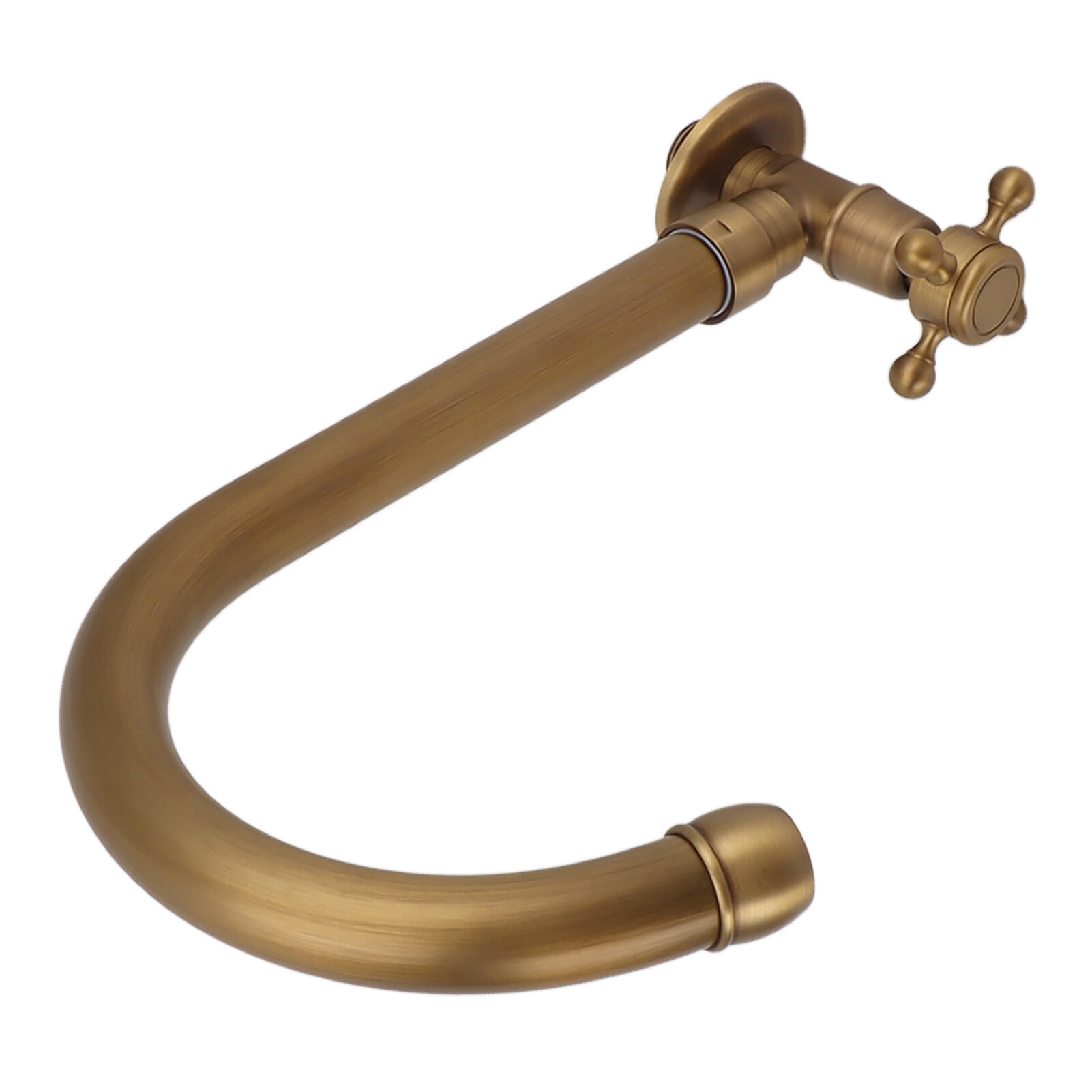 Садовый уличный кран, антикварный настенный кран для предотвращения морозных трещин, вращение на 360 градусов, одиночный кран для холодной воды, круглый рот