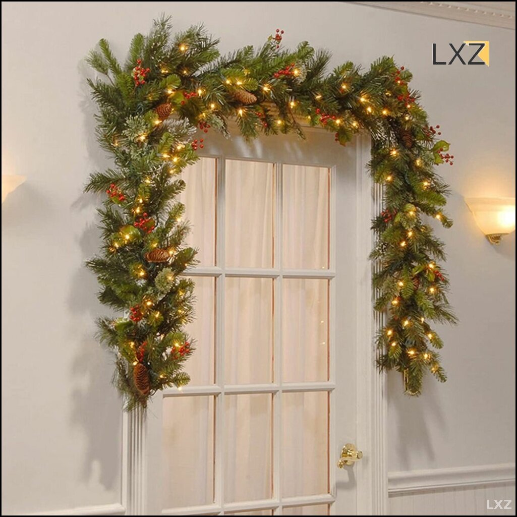 Гирлянда из ротанга, ПВХ, 2,7м, с искусственными цветами, для интерьера