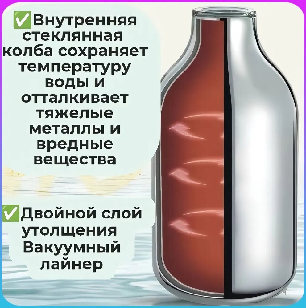 Термос С ручкой "красный глянец и цветок B Y96X", 2 л