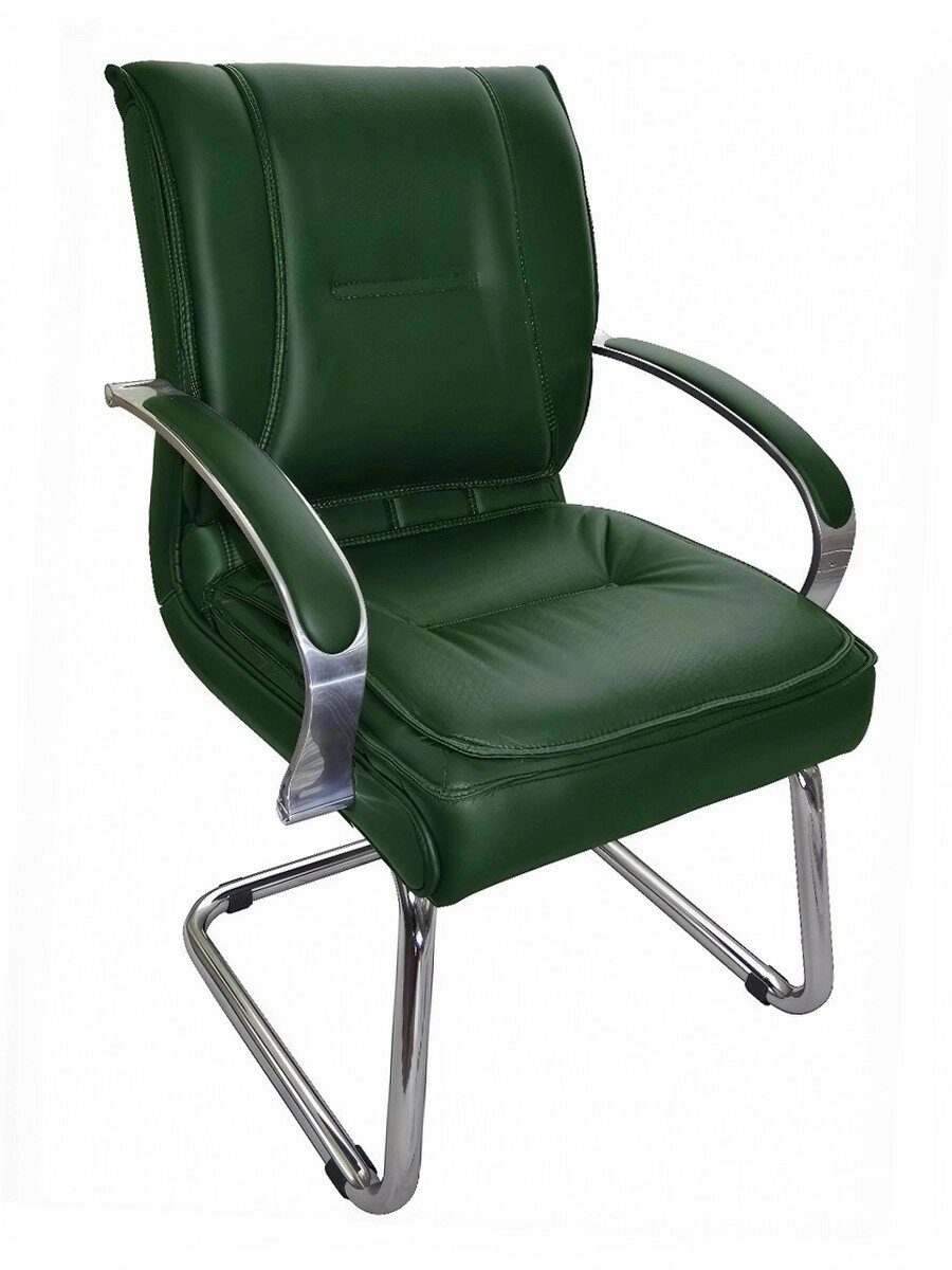 Компьютерное кресло на полозьях Factor Лорд 2ХС кожа/экокожа зеленая