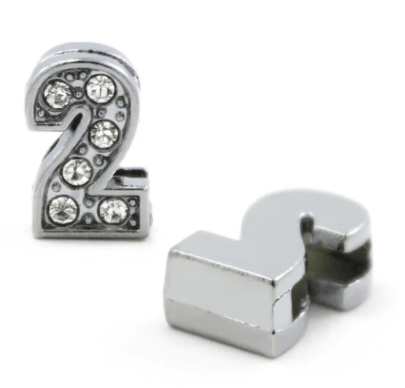 Кристаллические цифры-слайдеры BOSHI 8 мм, серебристые, набор из 150 штук 2