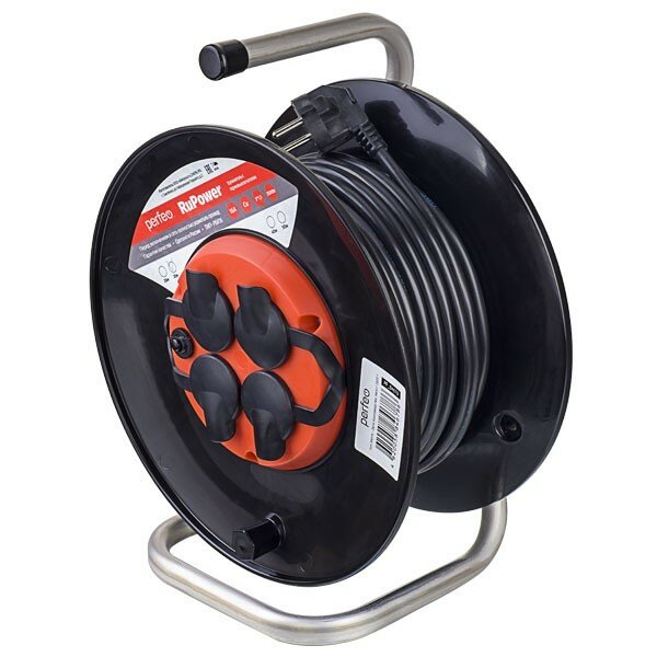 Perfeo Сетевые фильтры удлинитель на катушке без заземления "RU POWER", PF B4677 20м 4гн с т з 16А ПВС 3х1,5 IP44 РБК16