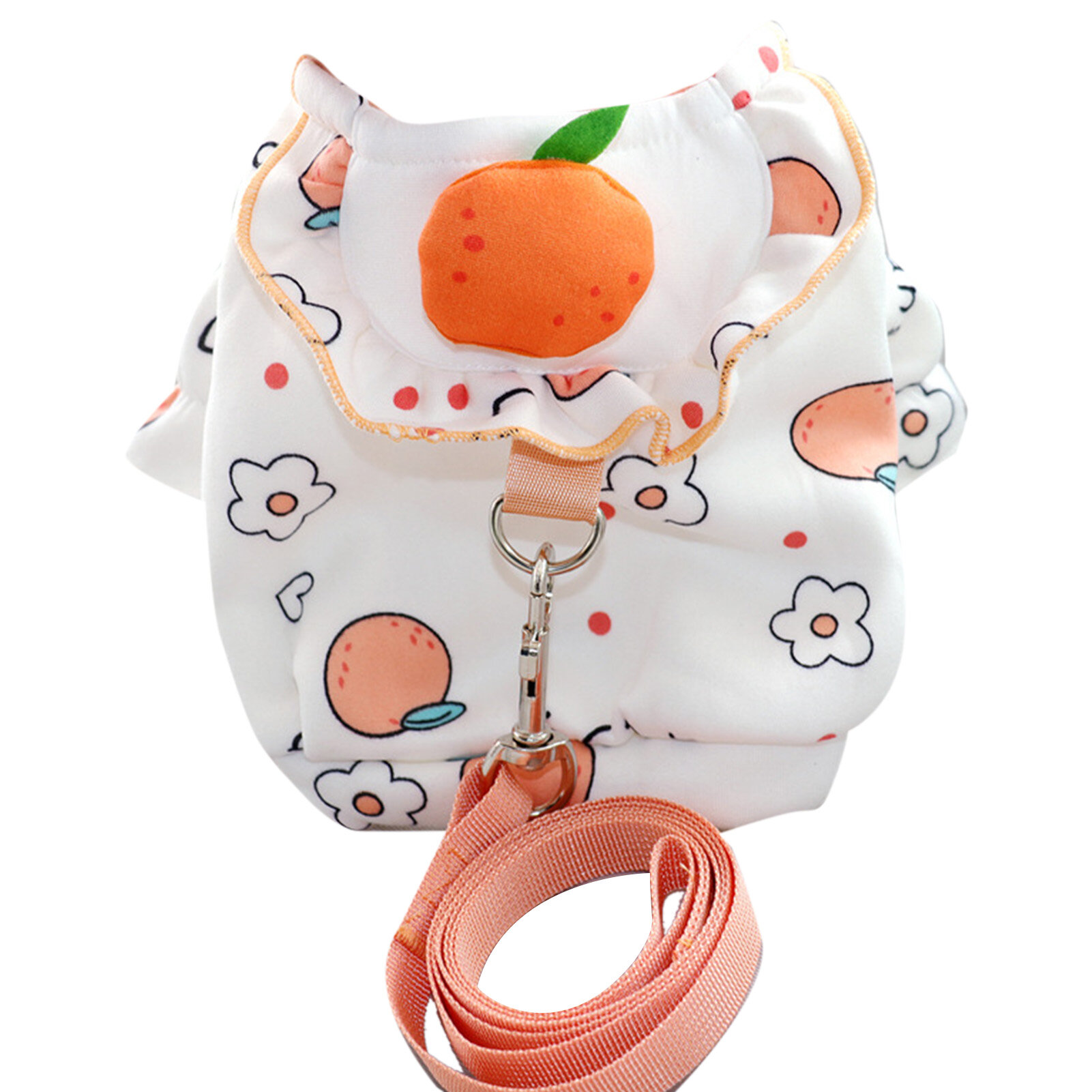 Одежда для маленьких щенков: бишон фризе, пудель, померанский шпиц, кошка, собака. Милая одежда для домашних животных с поводком и веревкой. Оранжевый, размер XL.