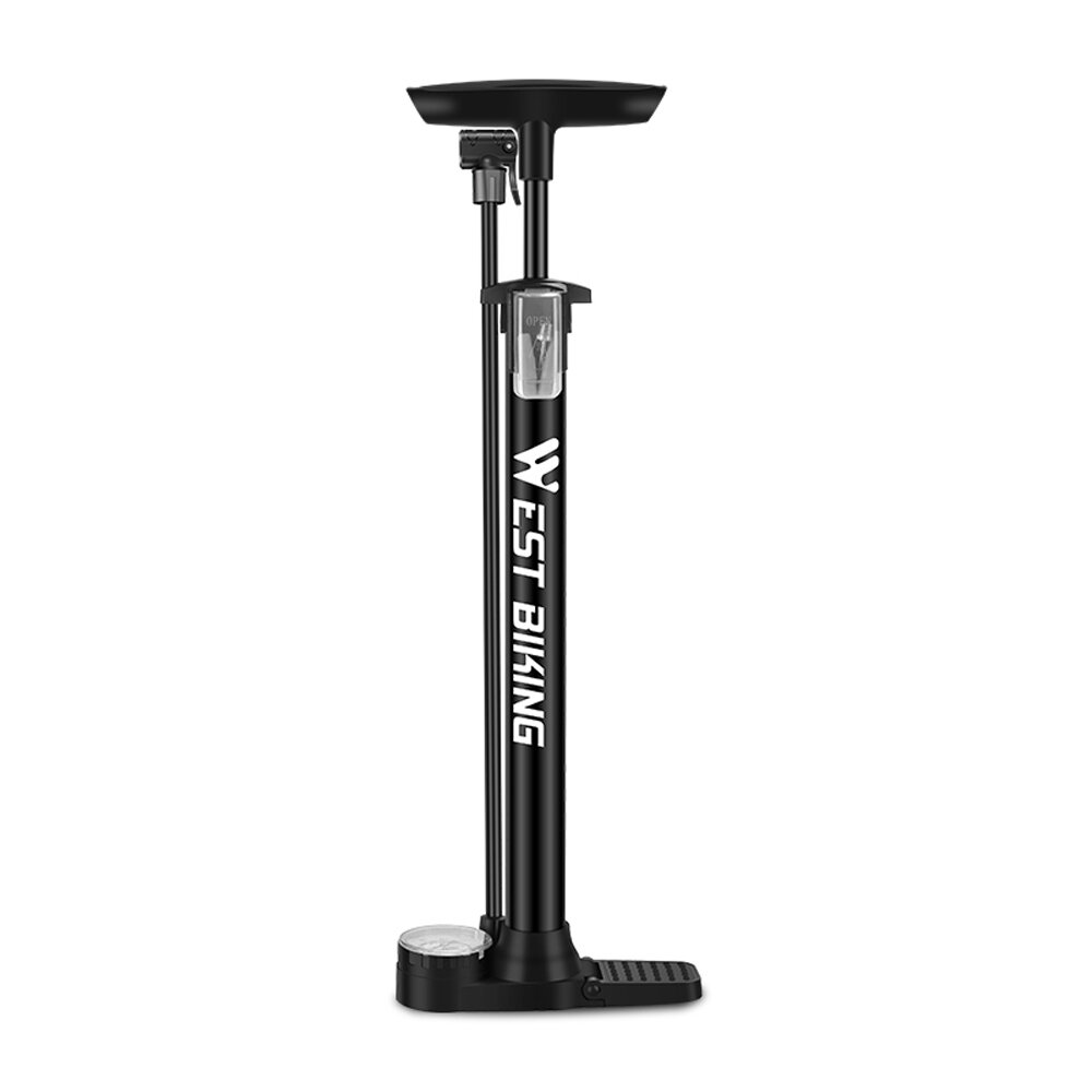 Напольный ручной велосипедный насос высокого давления WEST BIKING 140 psi для накачивания мячей.