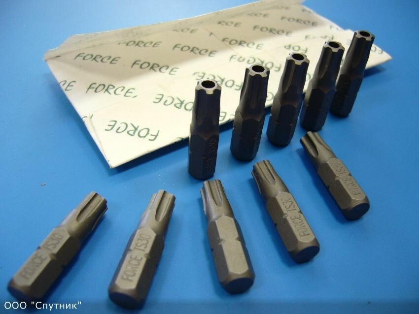 Бита 1/4 torx TS30 25мм. 5-лучевая звезда с отв. Force