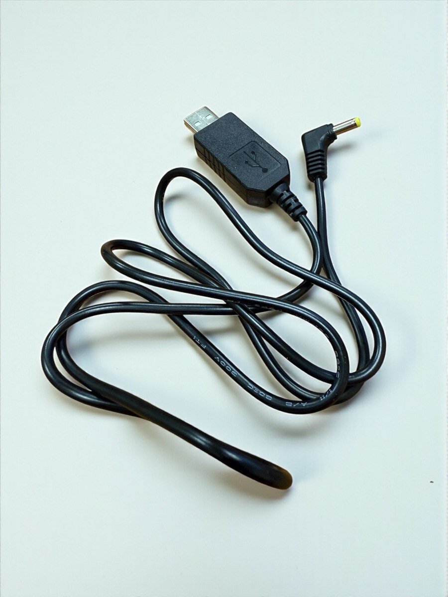 Кабель для рации Baofeng USB-A- штекер 4,0х1,7 мм, черный. 90 см