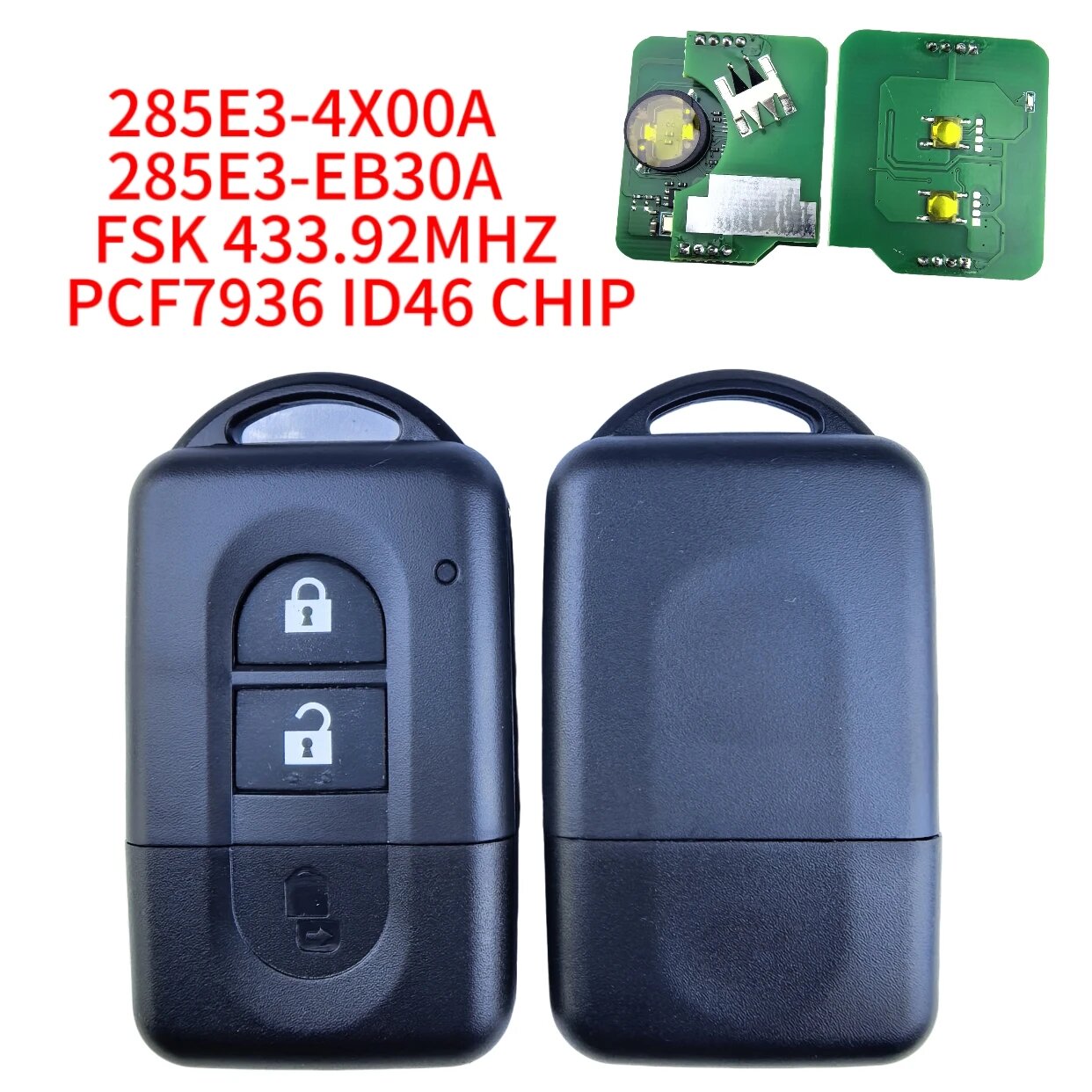 Ключ авто 285E3-4X00A/EB30A Nissan X-Trail Qashqai ID46CHIP-433MHZ