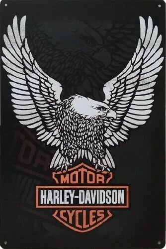 Harley Davidson, табличка металлическая, постер на стену табличка металлическая, постер на стену30x20cm
