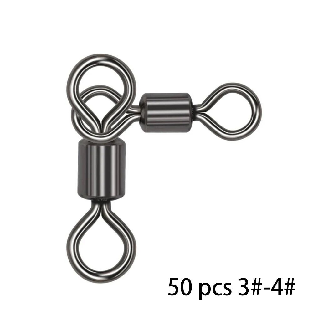 Рыболовные вертлюги 3-ходовые, 50 pcs 3-4