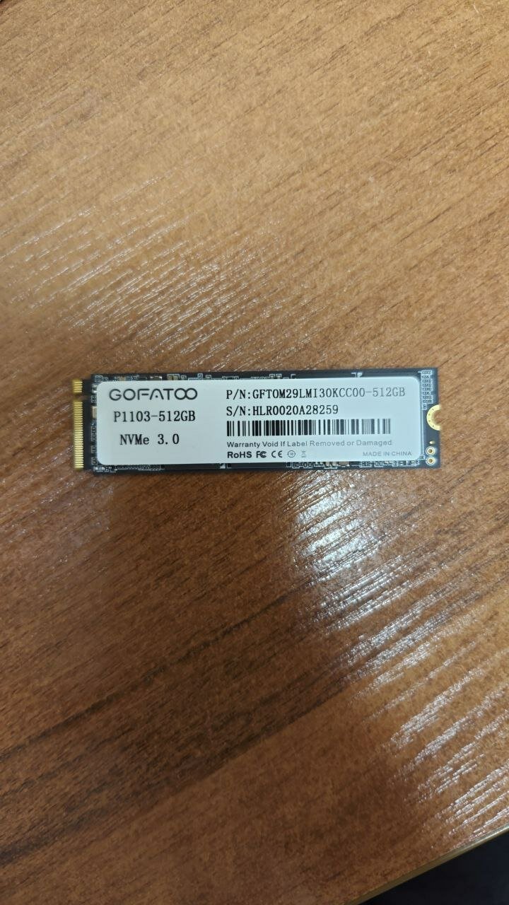 SSD-накопитель NVME GOFATOO P1103, 512ГБ, M.2, форм-фактор 2280