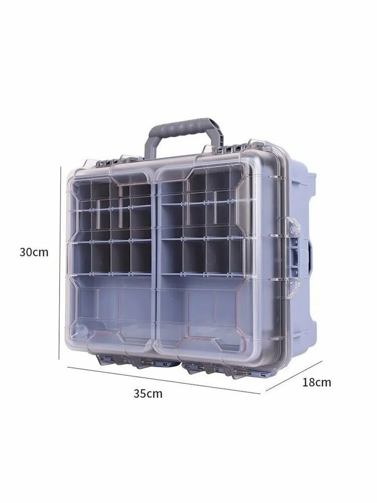 Водонепроницаемый органайзер для рыбалки, ящик для хранения приманок, воблеров, блесен и снастей, 35x30x18 см