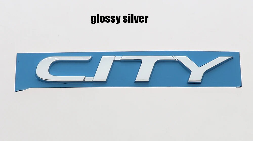 3D наклейка на бампер CITY, glossy silver