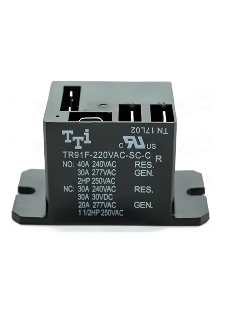Реле 220В, 1 группа 30А 277В AC TTi TR91F-220VAC-SC-C R SPDT 1C