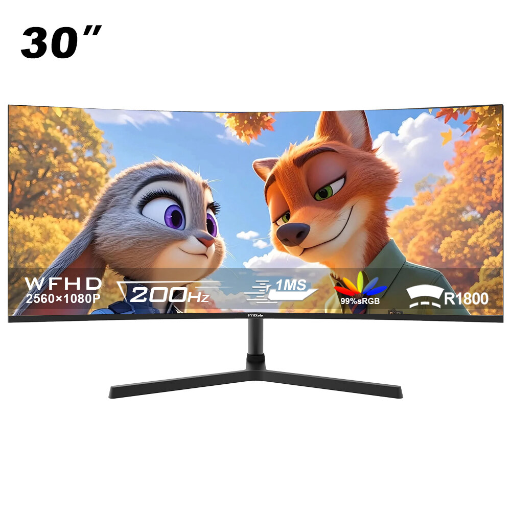 Дюймовый 30 монитор 2560x1080P 2K 200 Гц 21:9 IPS AMD VESA 100*100 мм Изогнутый игровой монитор
