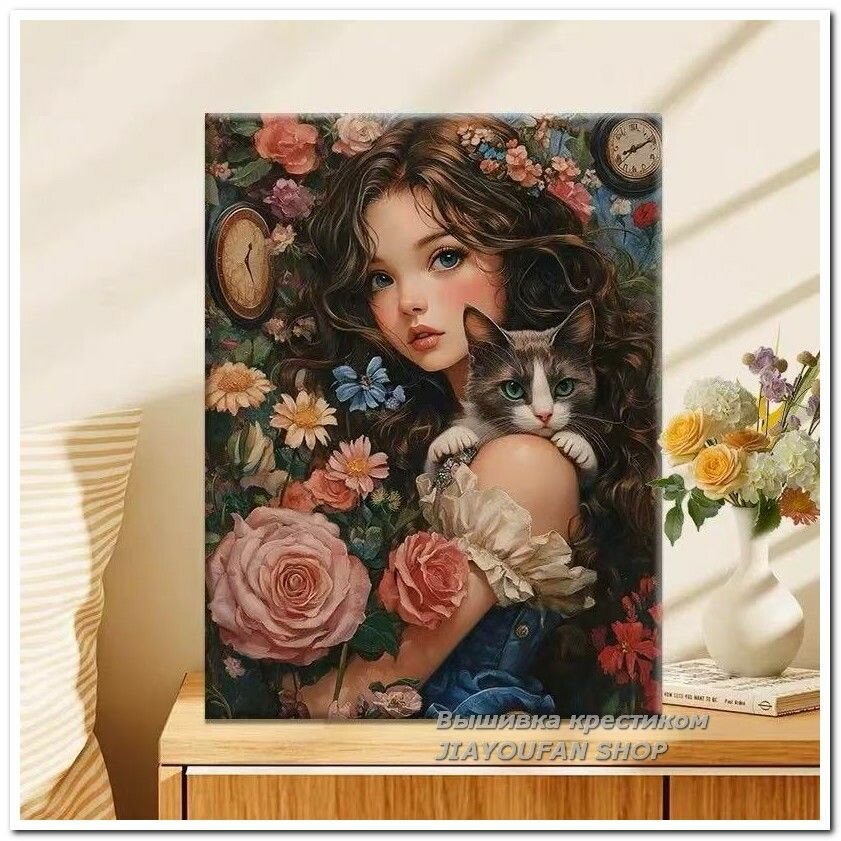 Набор для вышивания крестом 14CT, канва 50x60 см / готовая вышивка 40x50 см