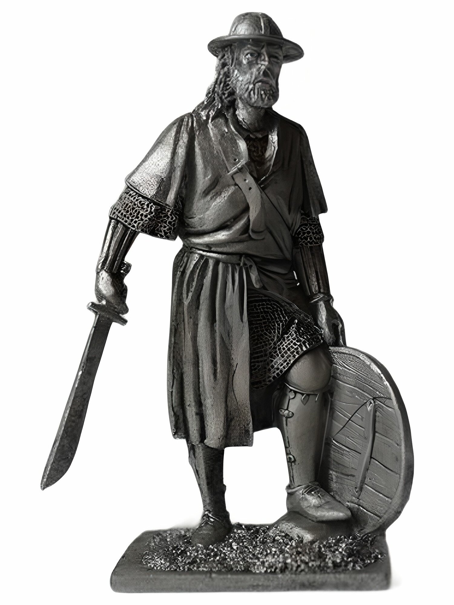 Коллекционный оловянный солдатик фигурка Немецкий пехотинец, 14 век 54 мм Масштаб1:32