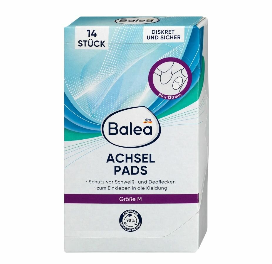 Дезодорант-патчи для подмышек Balea, размер M, 1 упаковка - 14шт