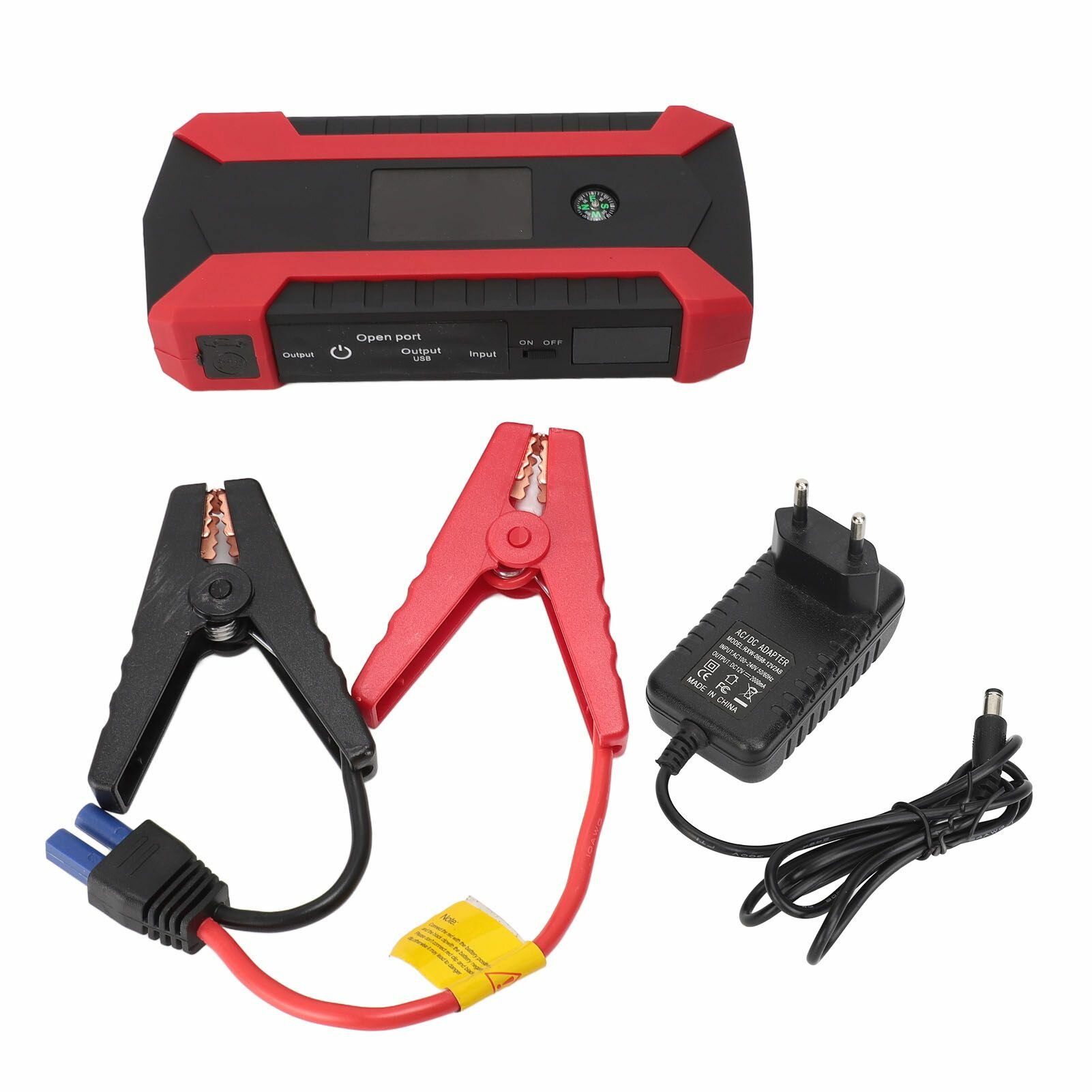 Пусковое устройство 1000A 15000mAh, 4 USB, 3 режима, красный, EU Plug
