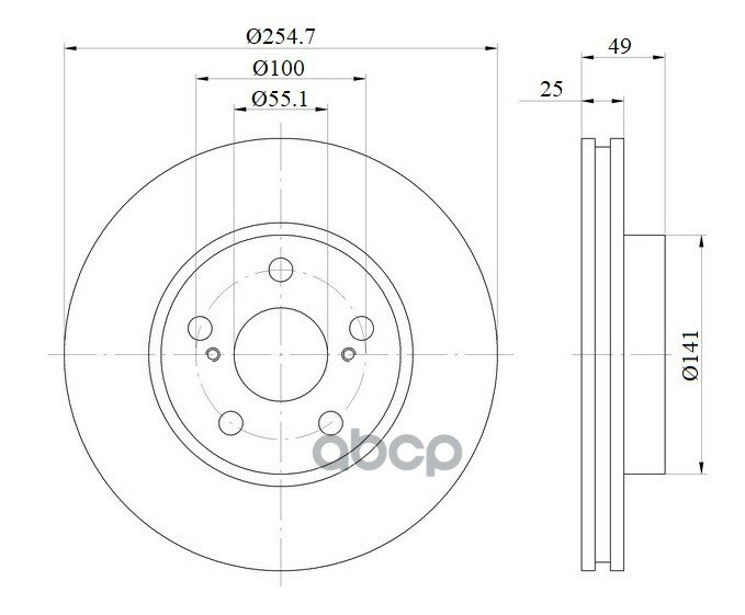 Диск тормозной перед. вентилируемый TOYOTA Carina E 1992-1997/Caldina 1992-2002/Celica 1993-2005/Prius 2009-2015 S&K арт. SKB.