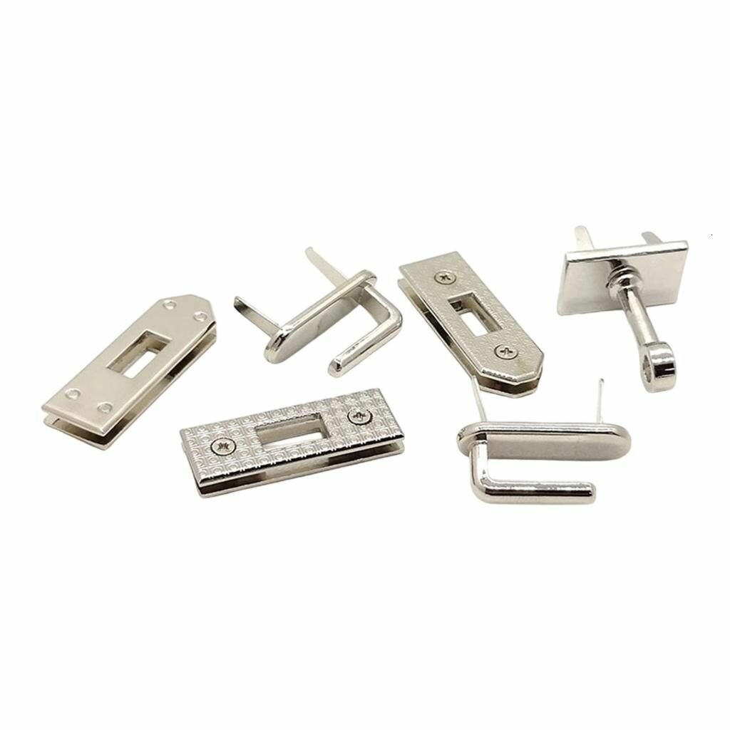 Набор из 6 предметов, винтовой замок для сумки цинкового сплава-белый