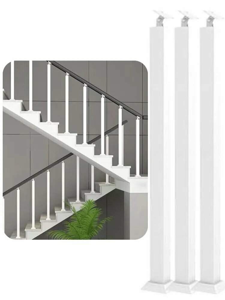 Металлические стойки для лестничных перил, 2корень кованые опоры черного цвета с креплениями для дома, лофта, крыльца